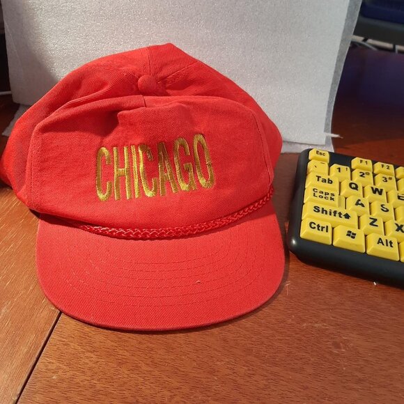 KC | Accessories | Chicago Kc Baseball Cap Gold Embroidered Red ...